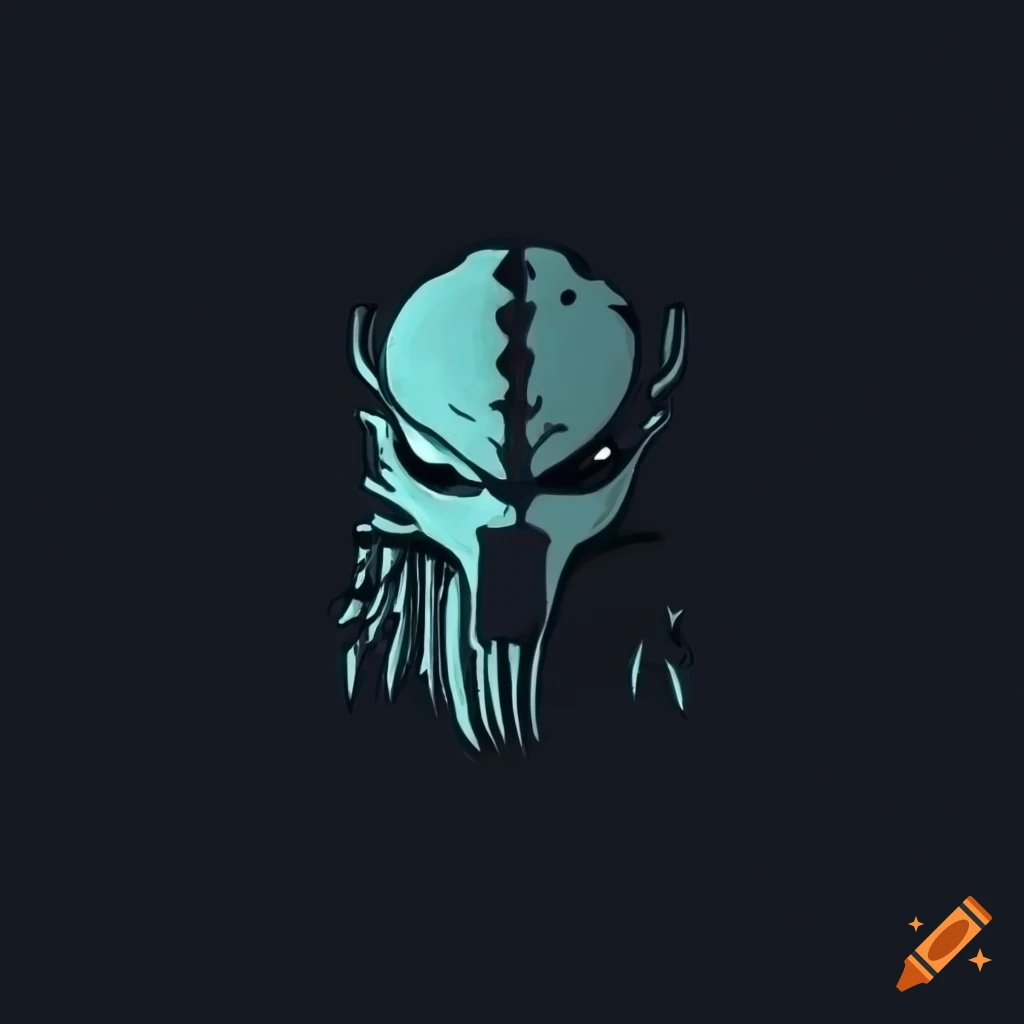 Minimalist logo of yautja predator
