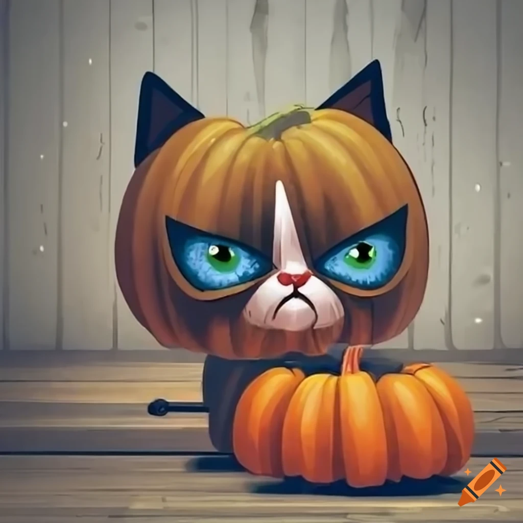 Halloween Grumpy Cat Pumpkin