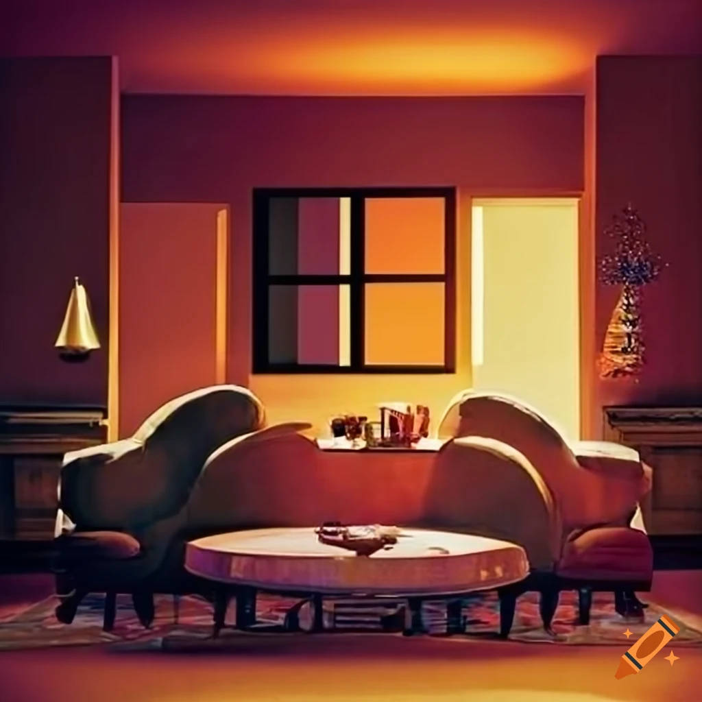 Open layout design of a cozy living room and kitchen with desert ...