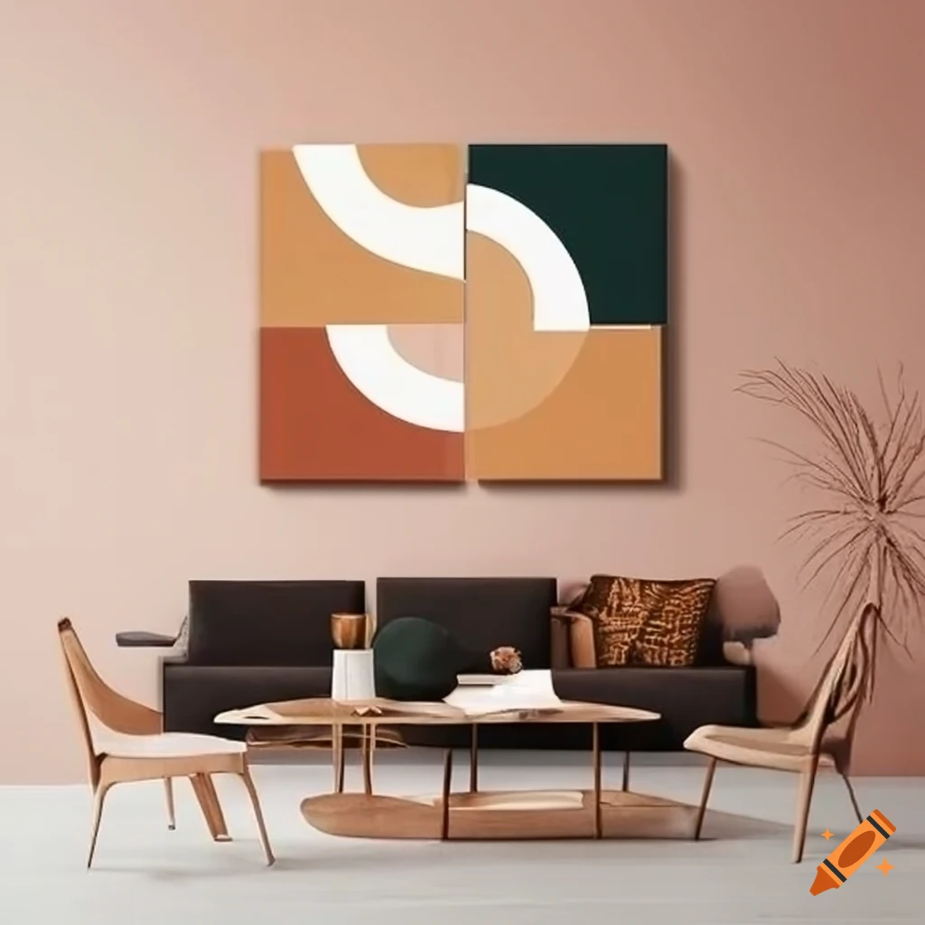 Stylish wall art with earthy geometric shapes on Craiyon