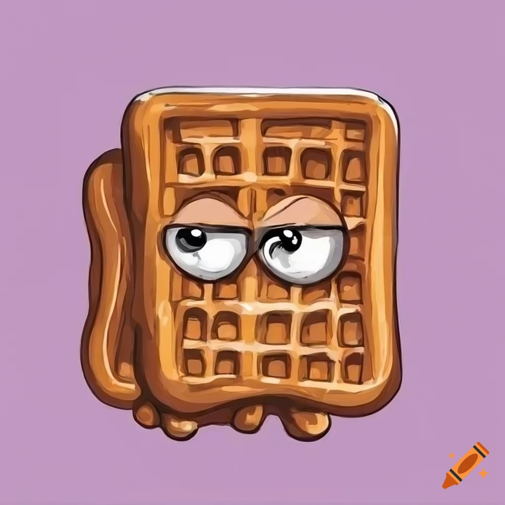 Smiling waffle drawing on Craiyon