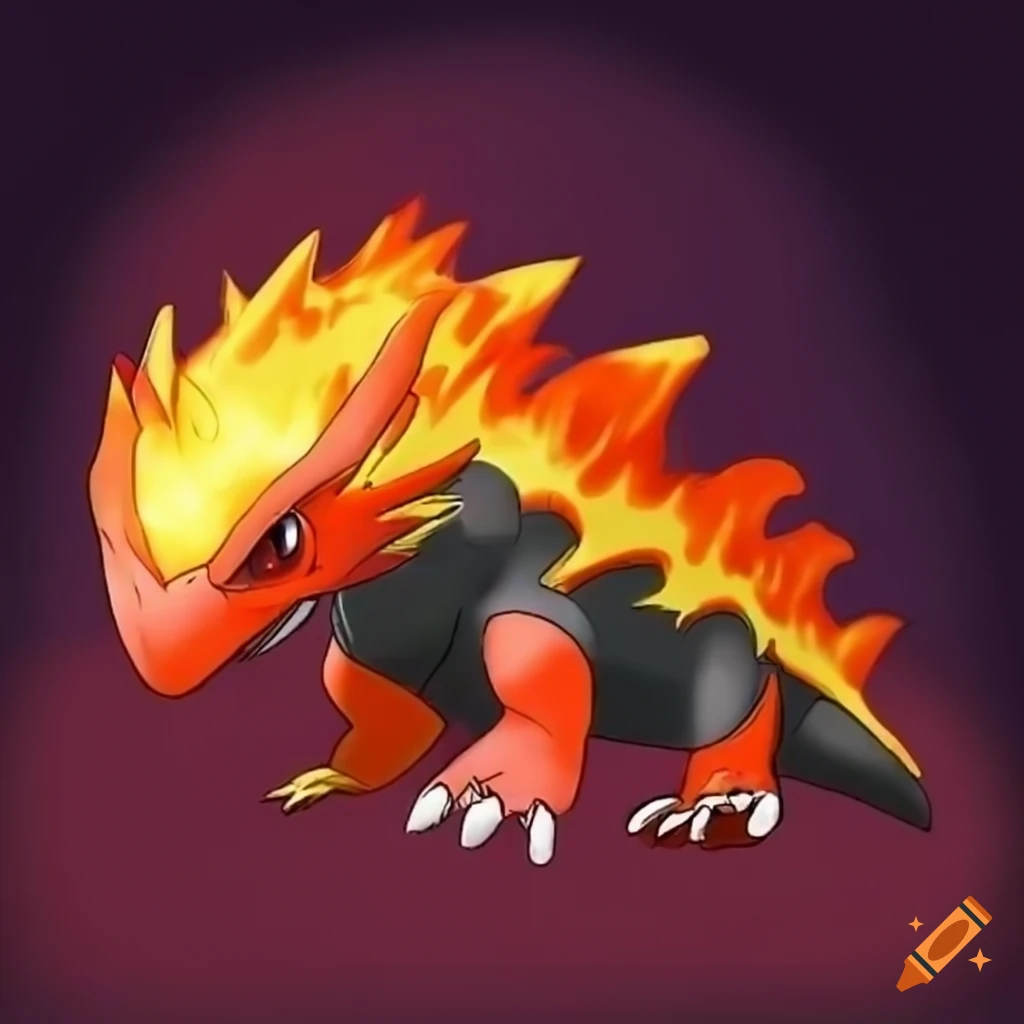 Flamurgle - small fiery lizard Pokémon on Craiyon