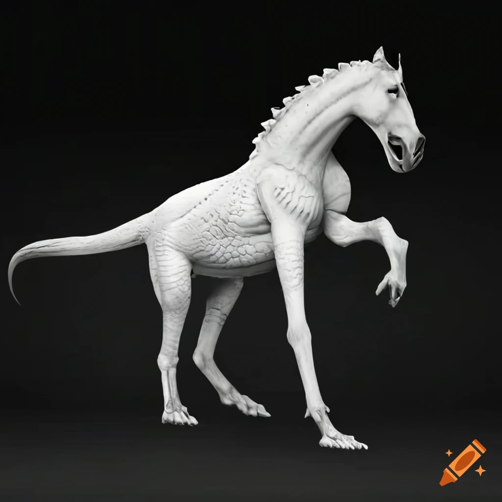 Image of a reptile-like alien horse on Craiyon