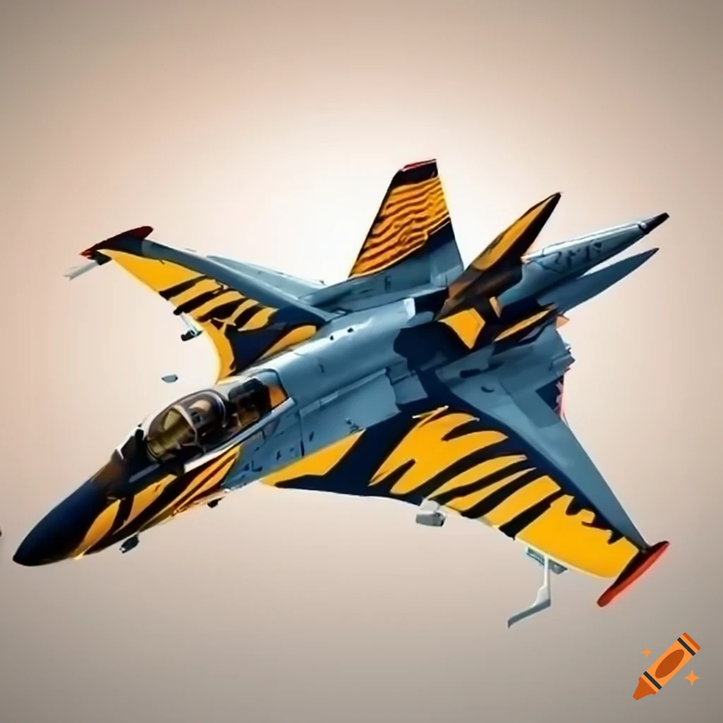 Fighter jet with tiger livery on Craiyon