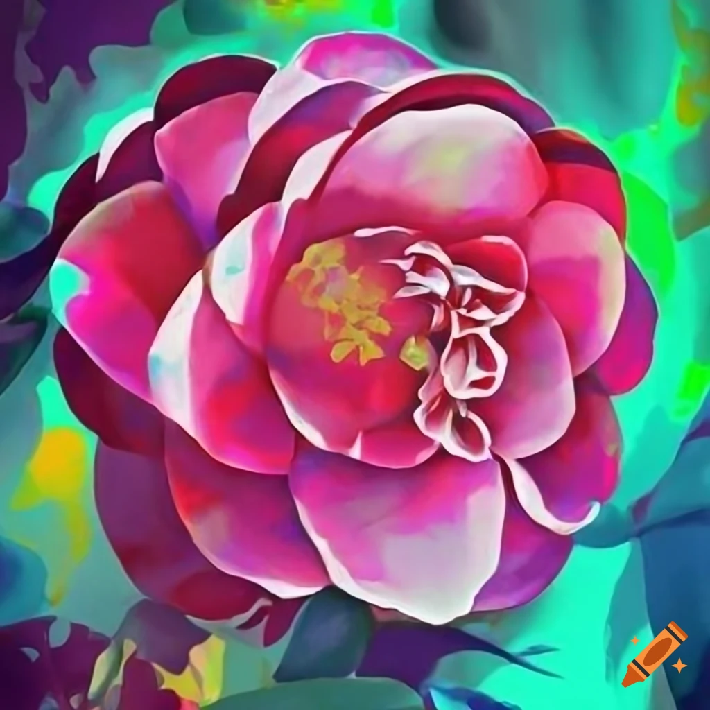 Pink camellia flower on Craiyon