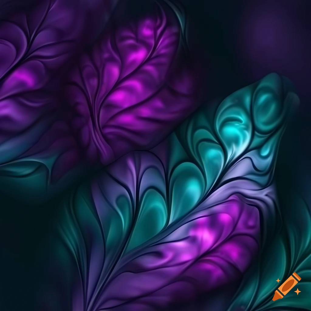 Abstract botanical digital art with dark background on Craiyon