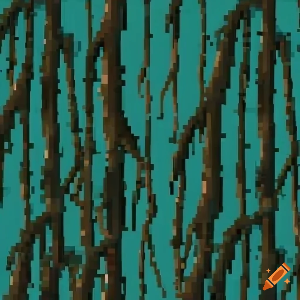 Seamless pixelated texture of mangrove roots on Craiyon