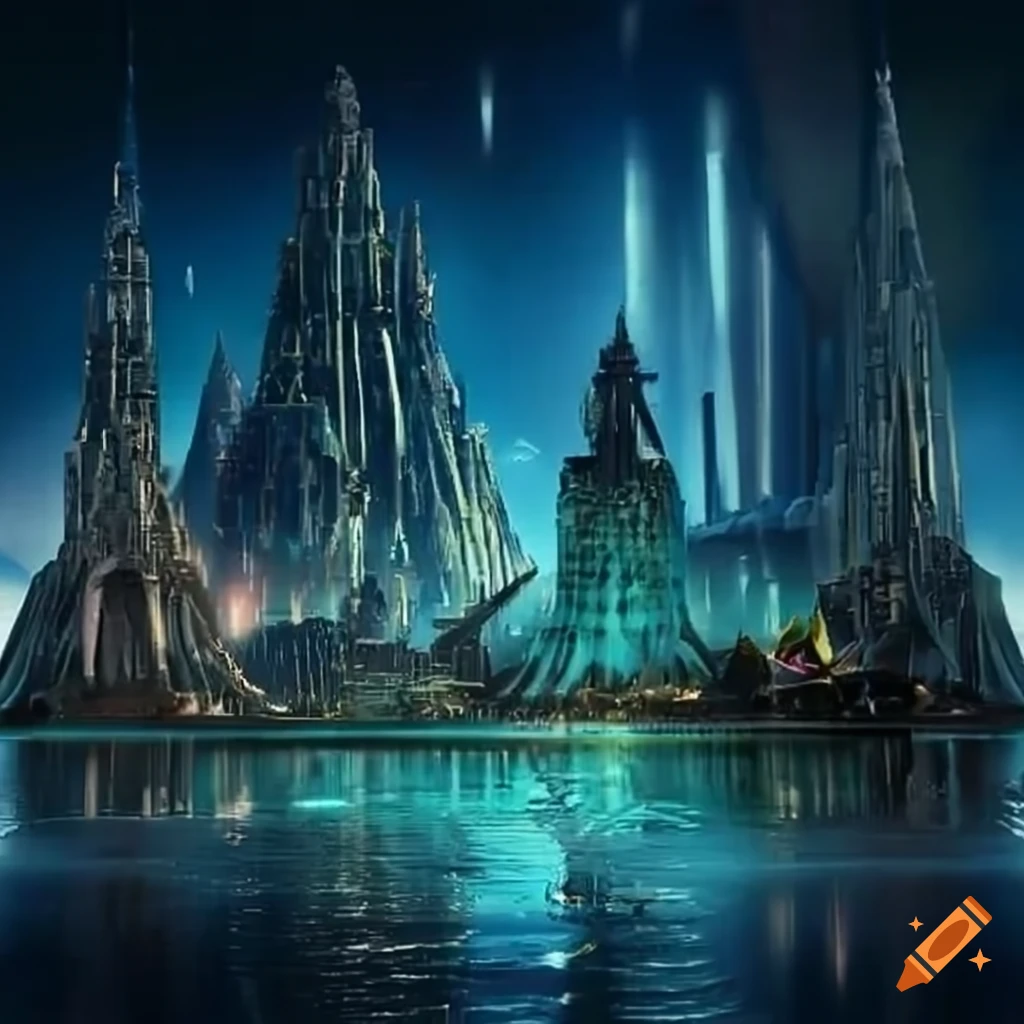 Alien cityscape on Craiyon