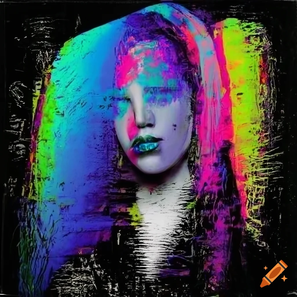 Neo-pop surreal portrait with graffiti-style elements on Craiyon