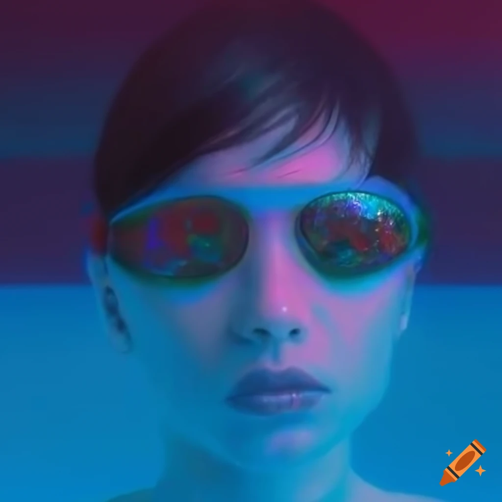 Surreal glitch art with a vogue model on Craiyon