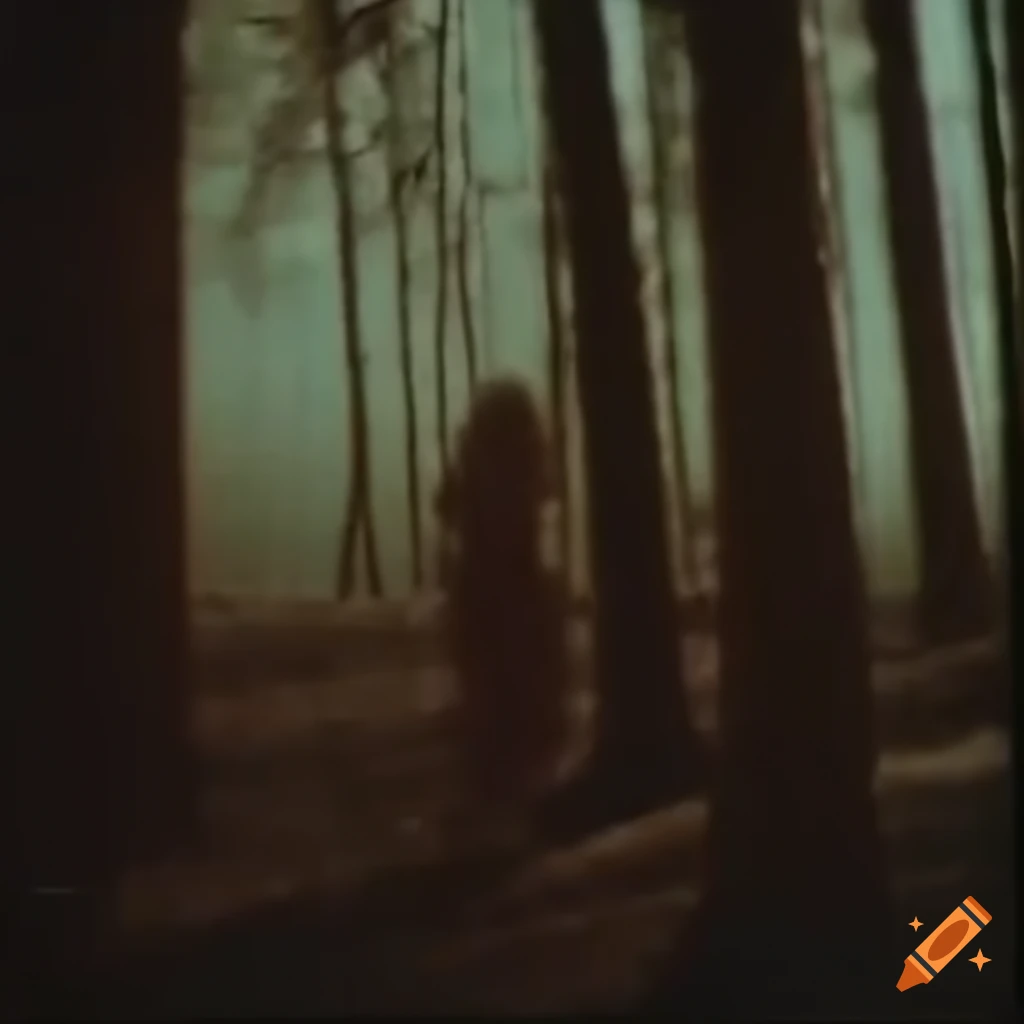 Vintage VHS footage of a juniper and pine tree on Craiyon