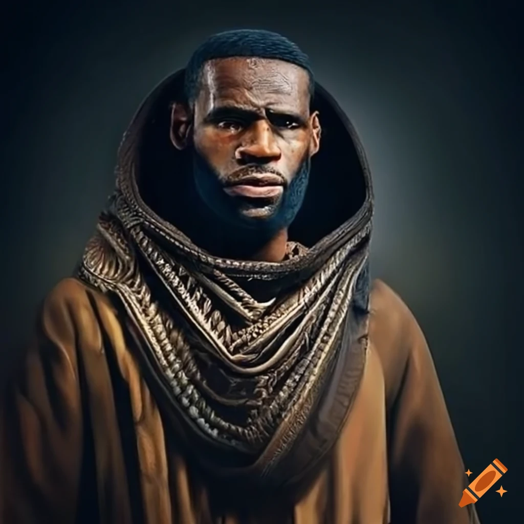 Realistic portrait of LeBron James as a 19th-century fisherman on Craiyon