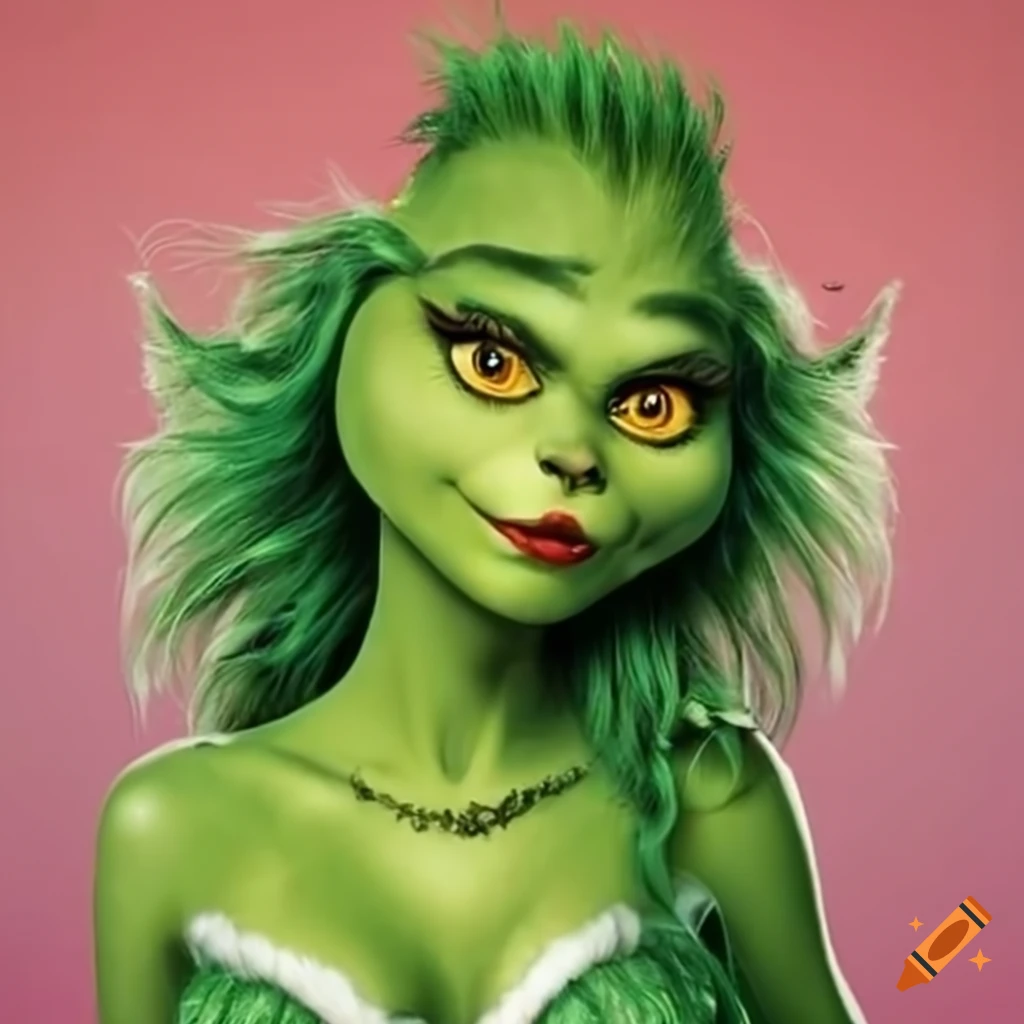 Elegant female Grinch costume on Craiyon