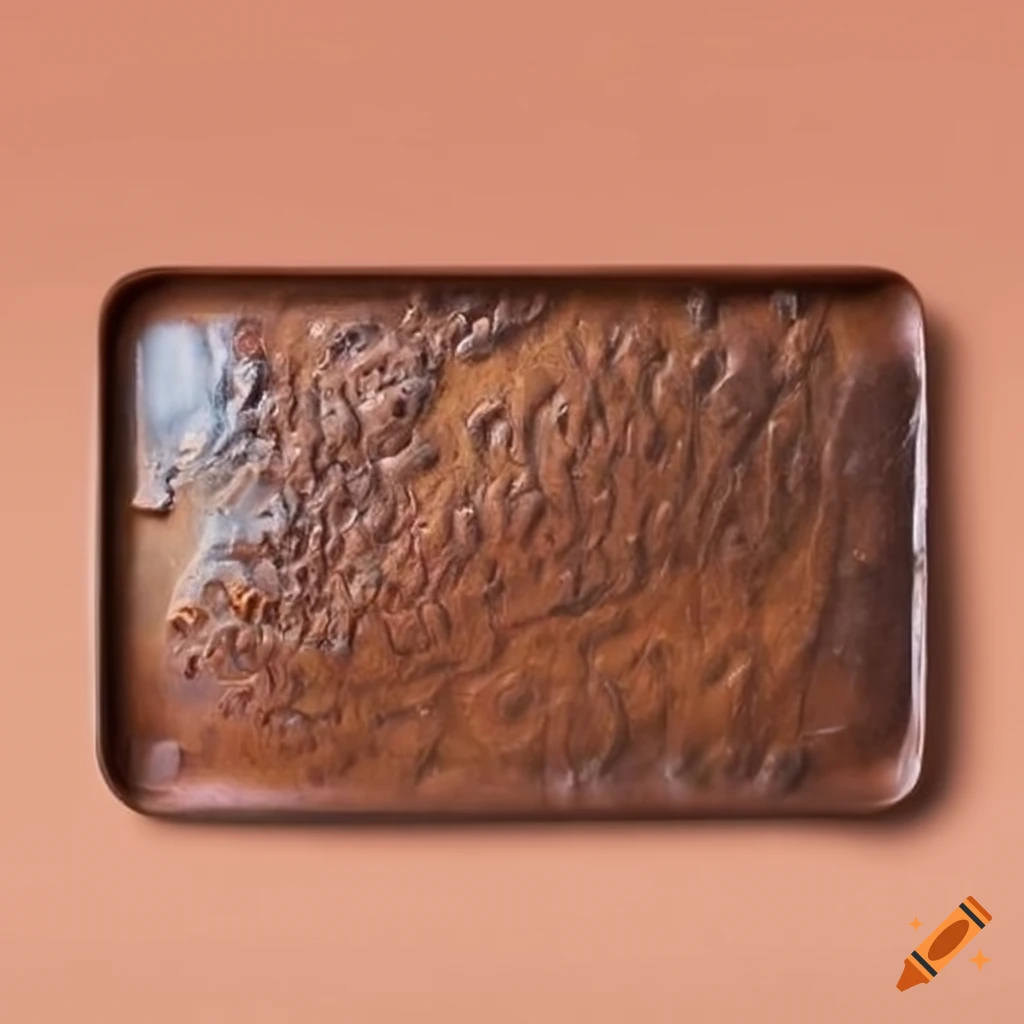 Rustic brown metal plates with unique texture on Craiyon