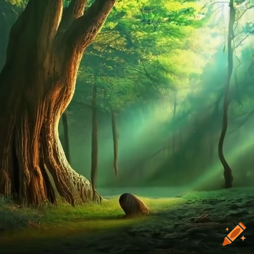 Beautiful view of a forest on Craiyon