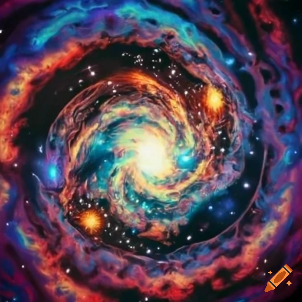 Surreal artwork depicting cosmic chaos on Craiyon