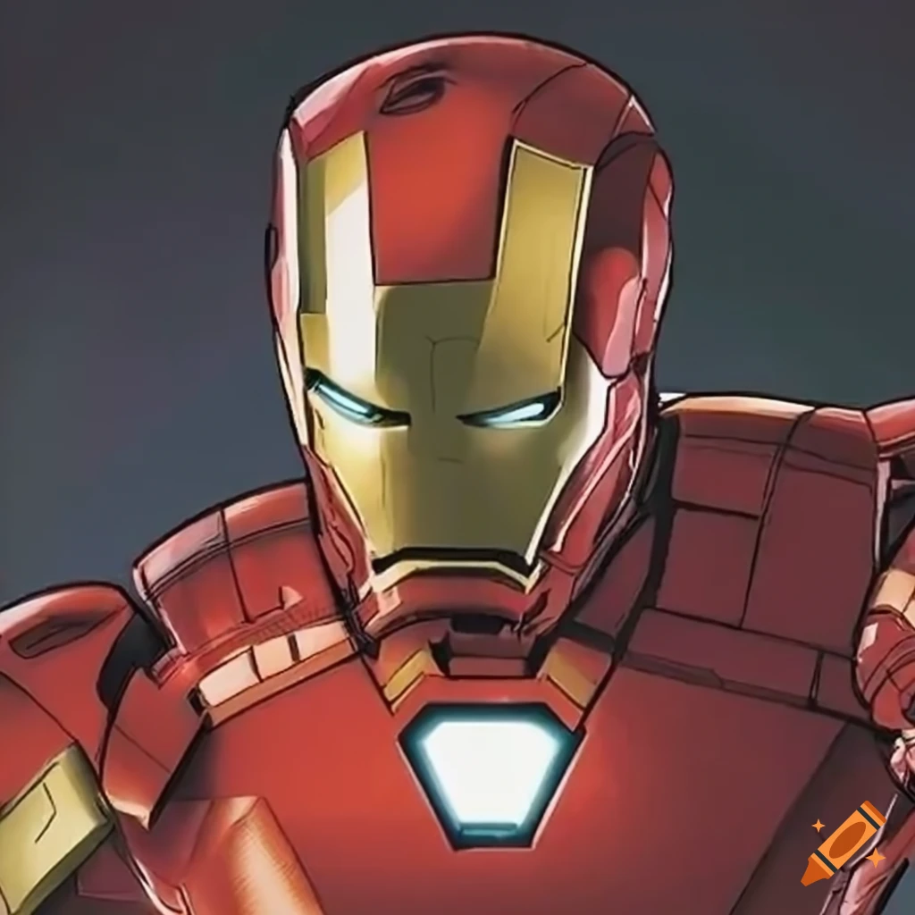 Illustration of iron man on Craiyon