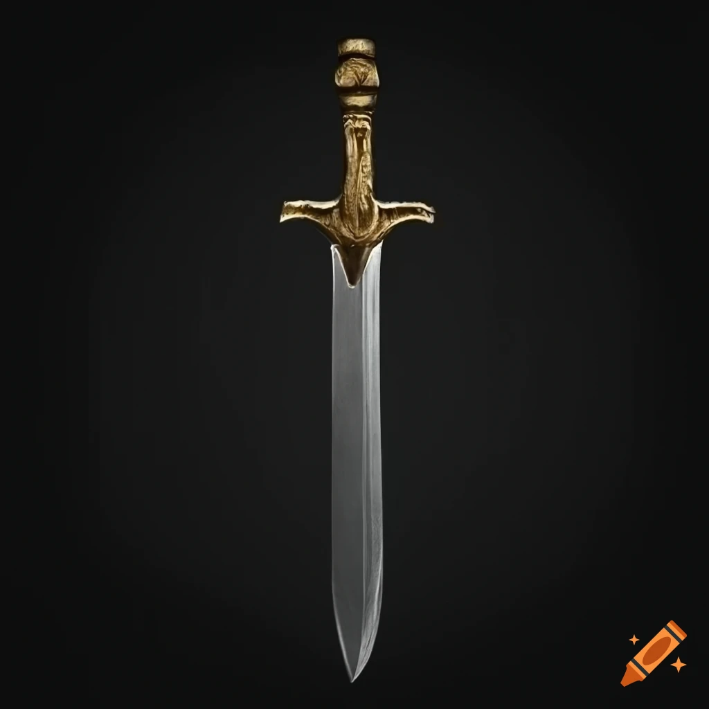 Ancient Gaulish magical sword symbol on black background on Craiyon