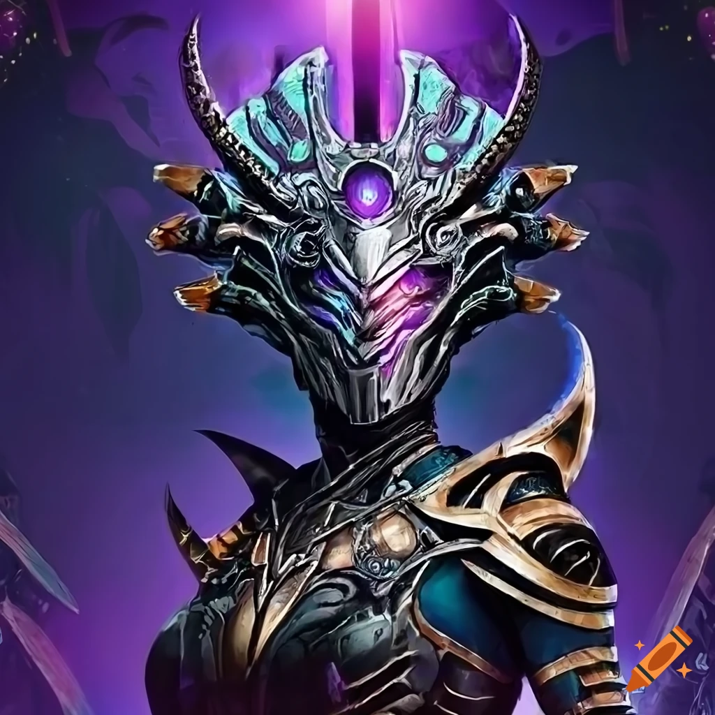 Digital drawing of a futuristic alien warrior queen