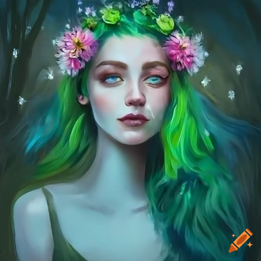 Art of a magical princess in a forest on Craiyon