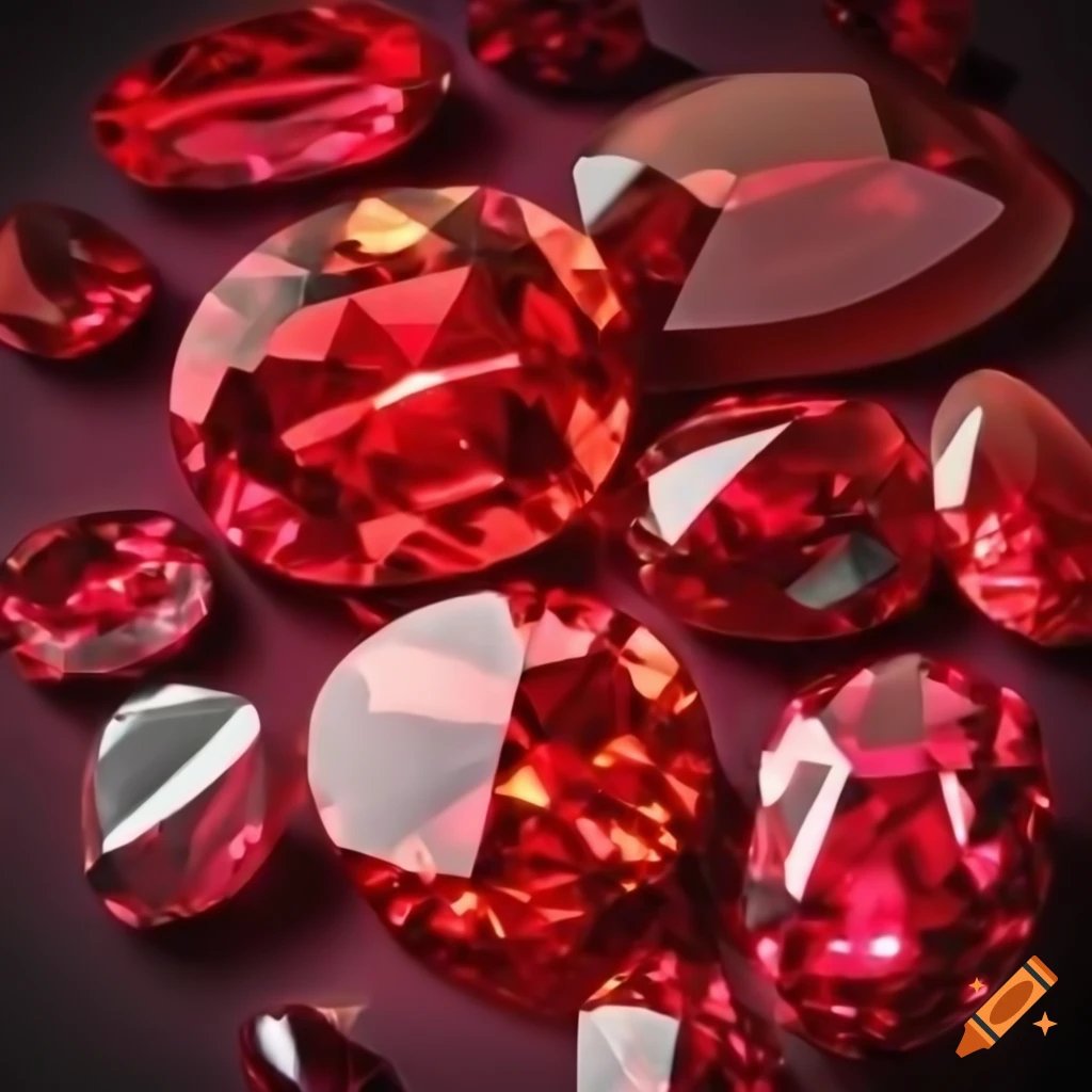 Red gemstones collection on Craiyon