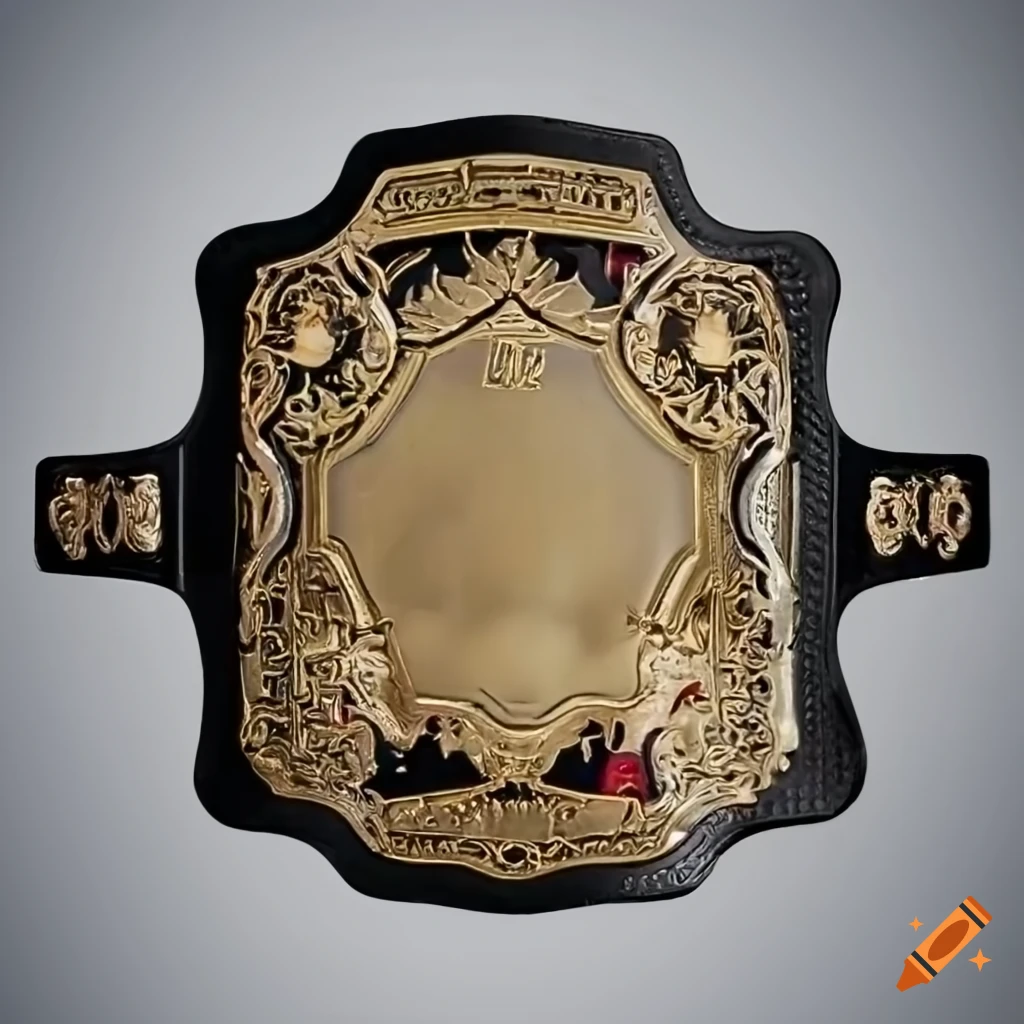 Detailed wrestling championship belt plate on Craiyon