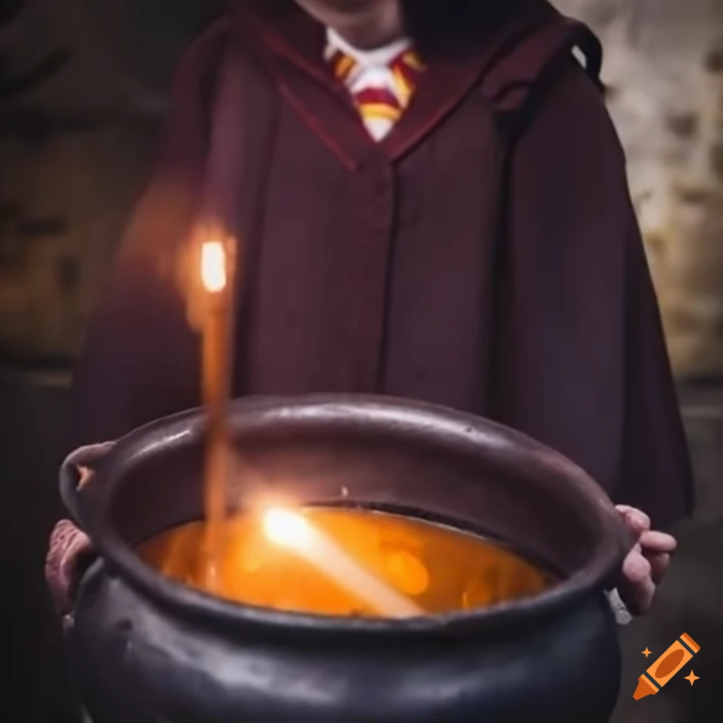 Harry potter brewing a magical potion on Craiyon