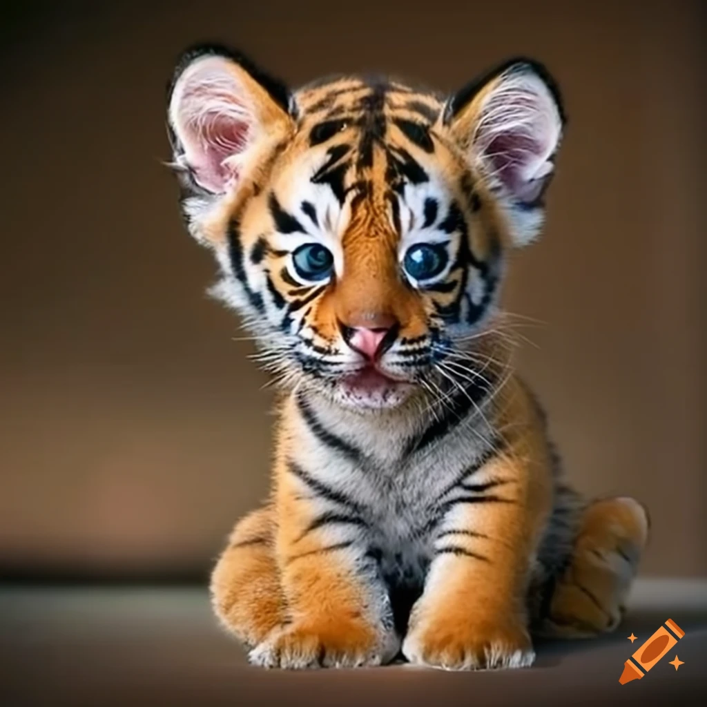Cute baby tiger on Craiyon