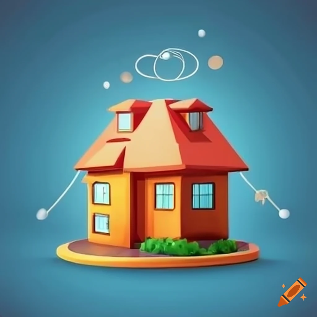 Modern cartoon of home networking on Craiyon