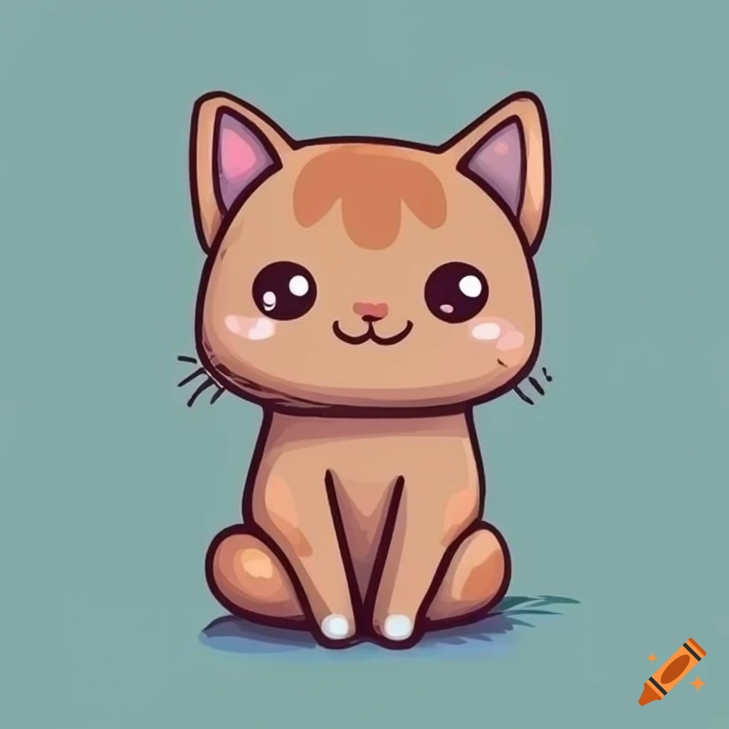 Simplistic cute cat art on Craiyon