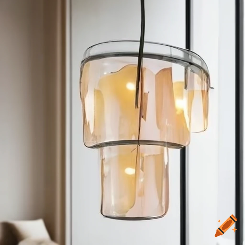 Modern organic glass chandelier on Craiyon