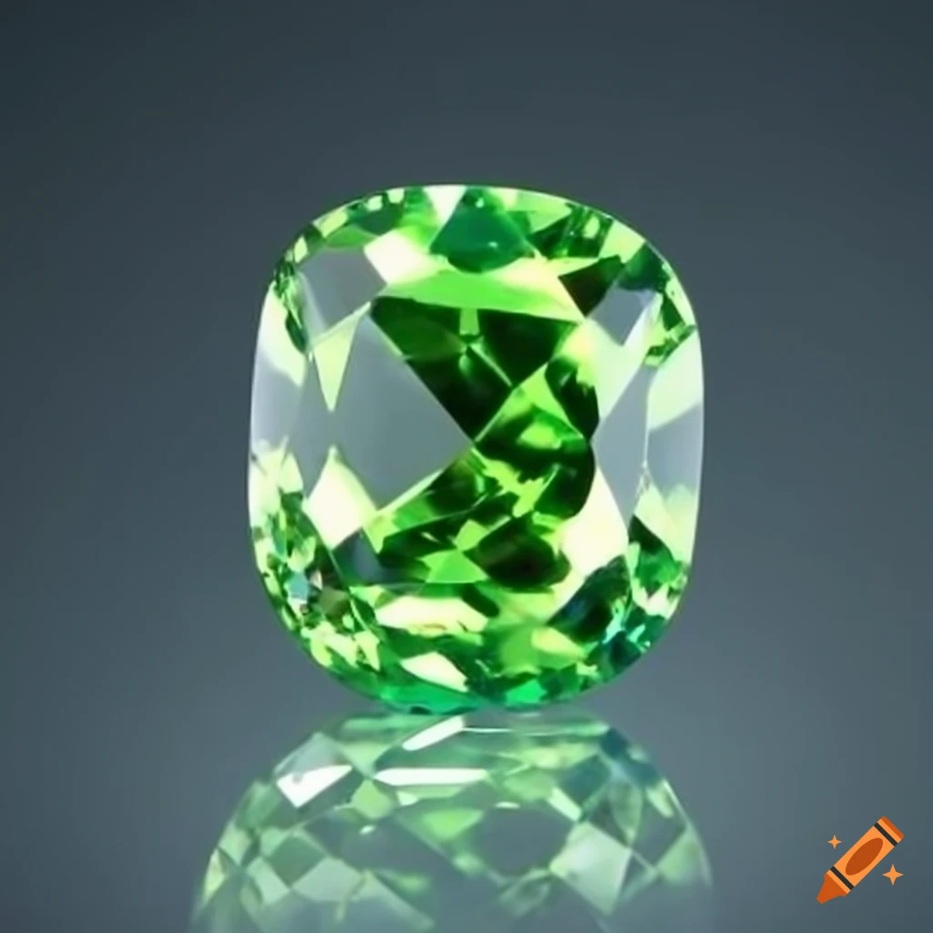 Vibrant green peridot gemstone on Craiyon