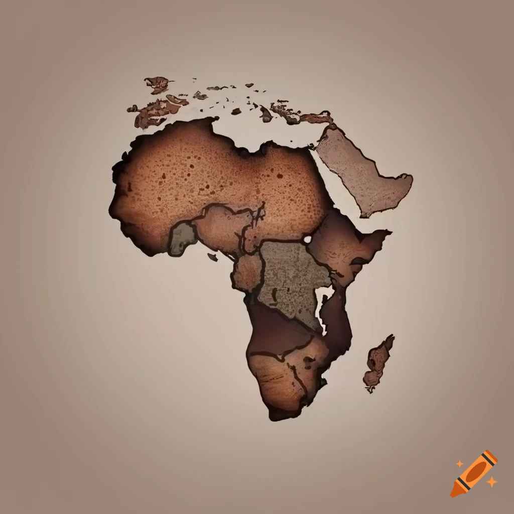 Brown toned wallpaper with map of africa on Craiyon