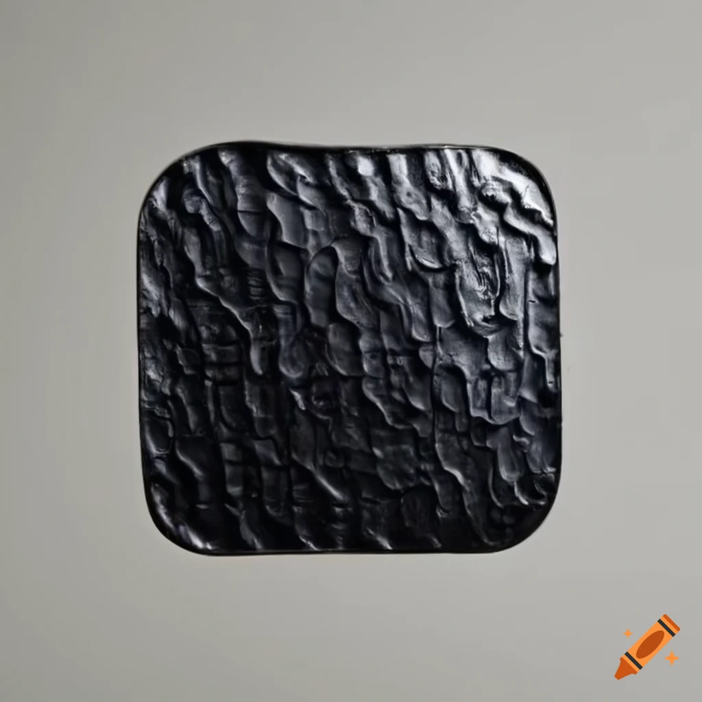Handcrafted black metal plates with unique texture