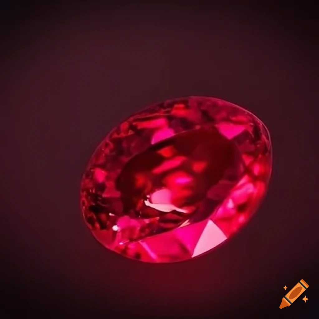 Close-up of a detailed red ruby on Craiyon