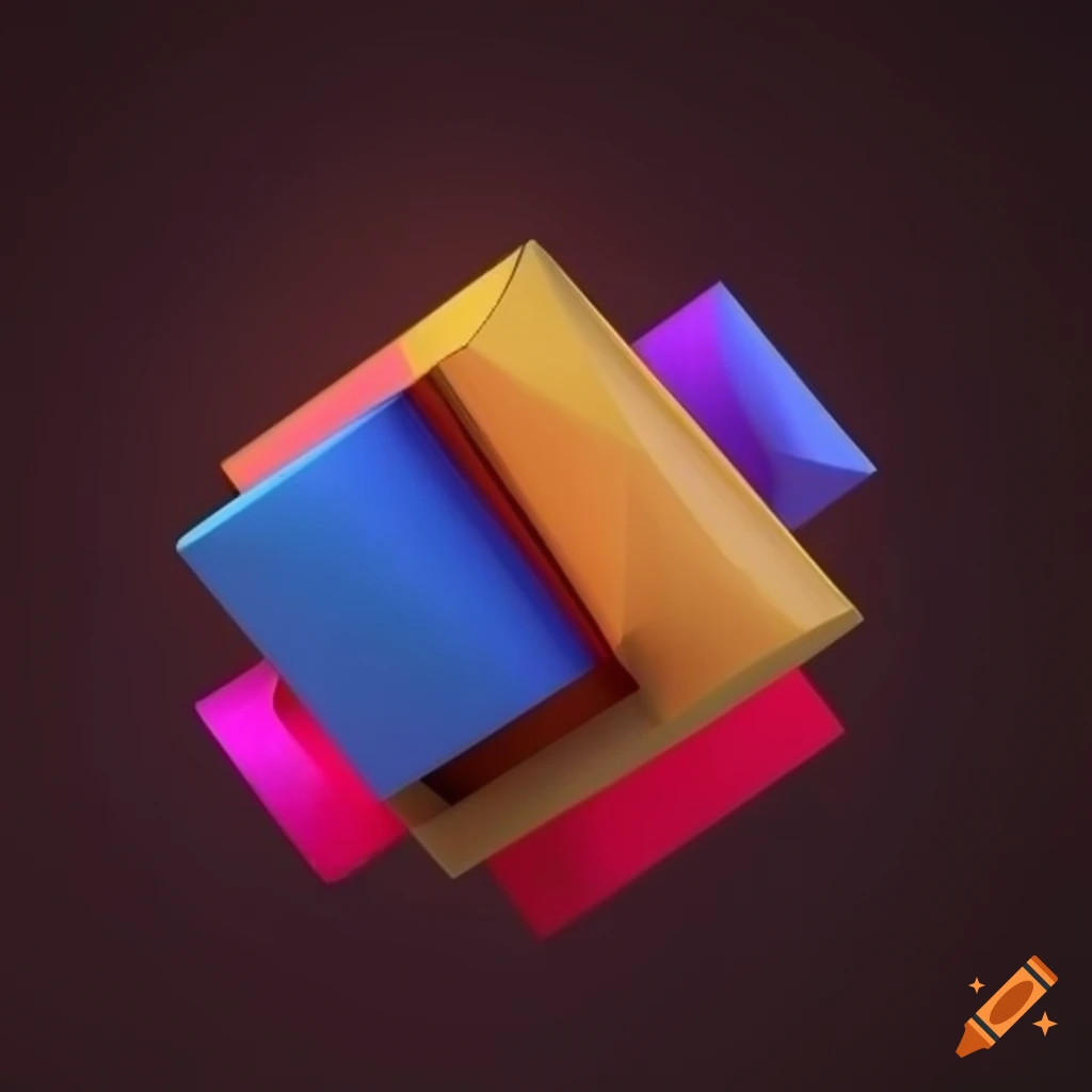 Geometric abstract illustration in 3D on Craiyon