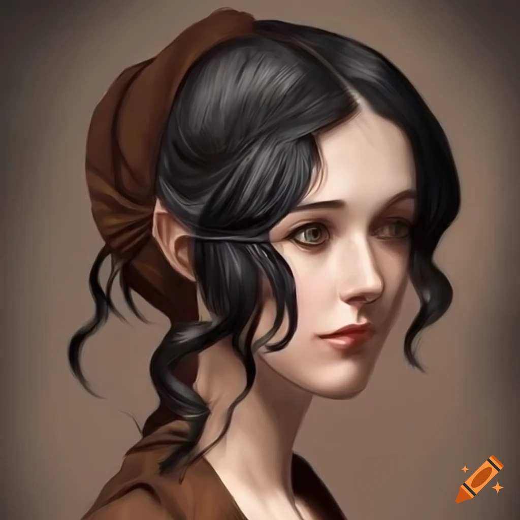 Portrait of a beautiful medieval woman named Portia on Craiyon