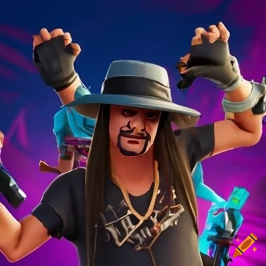 Fortnite loading screen featuring Kid Rock on Craiyon