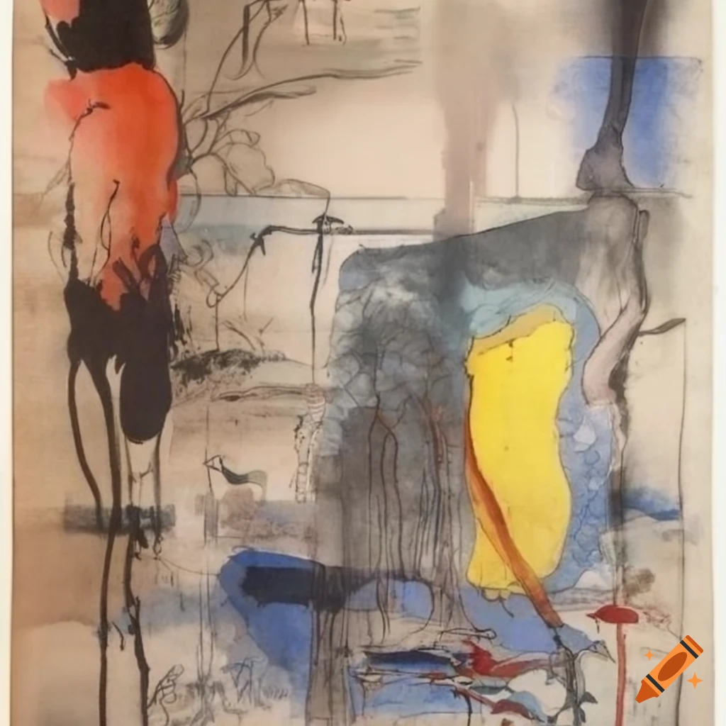 Abstract Japanese art painting on silk on Craiyon