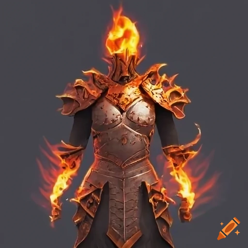 Magma armor with burning embers on Craiyon