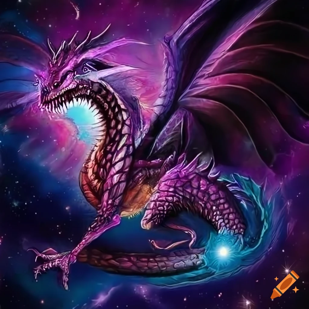 Cosmic dragon artwork on Craiyon