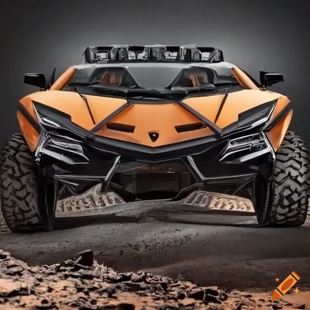 Lamborghini Diabolo off-road version with headlights and big tires on ...