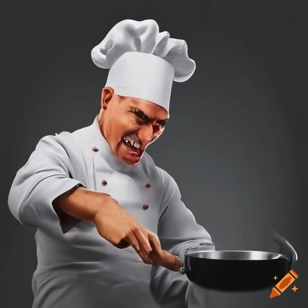 Chef cooking with a sauté pan on Craiyon