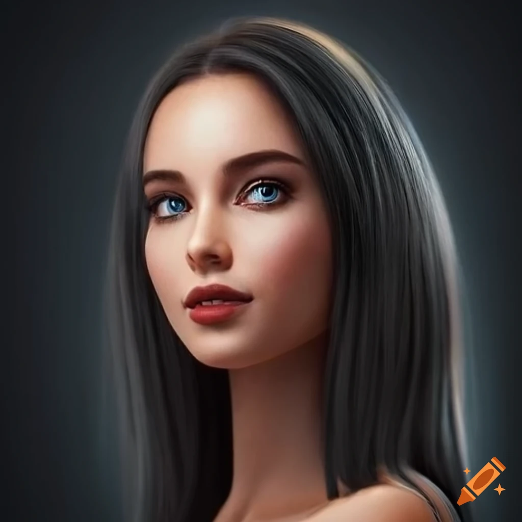 Photorealistic depiction of a young woman with droids on Craiyon