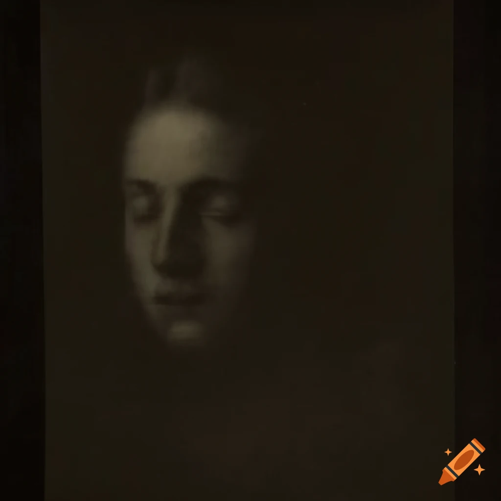 Stunning mezzotint of a woman with closed eyes on Craiyon