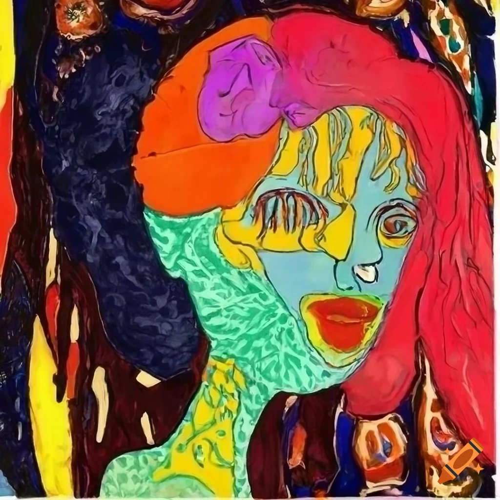 Vibrant individualistic portrait in abstract art style on Craiyon