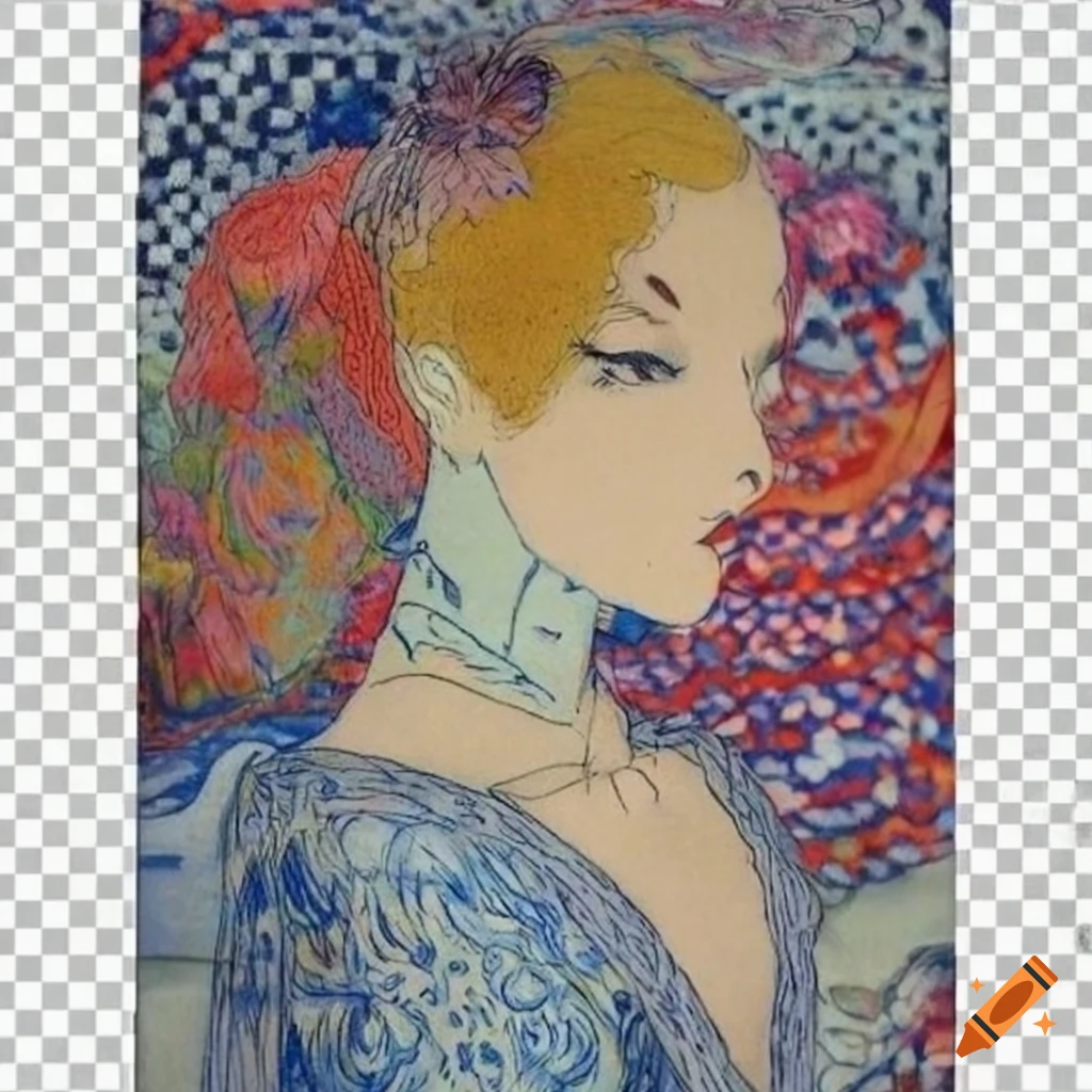 Anime portrait with abstract art elements on Craiyon