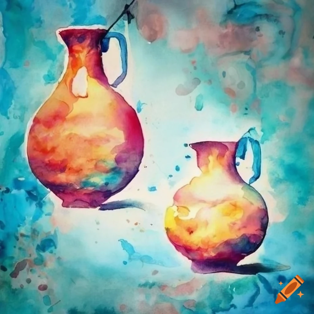Detailed watercolor artwork of three objects on Craiyon