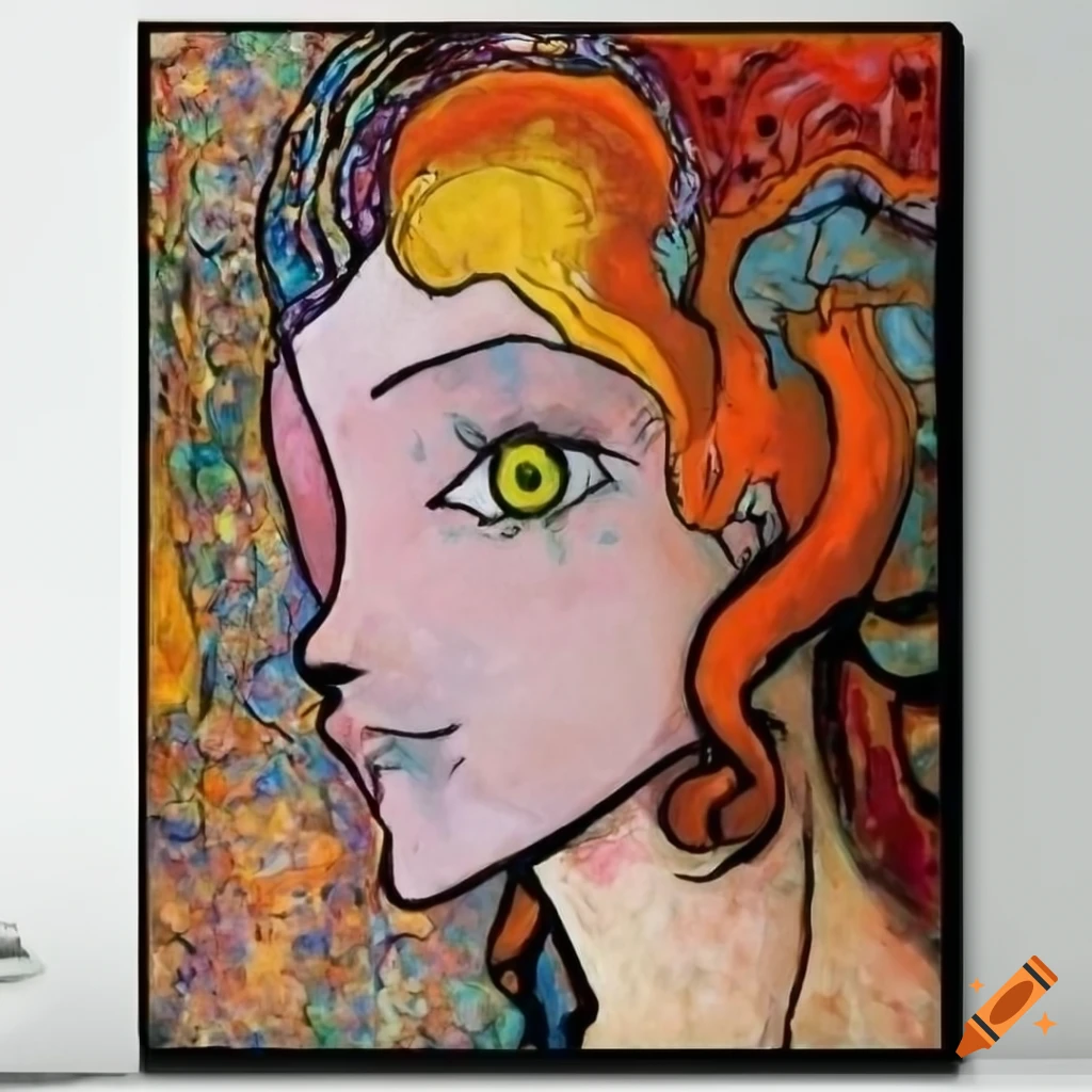 Vibrant individualistic portrait in abstract art style on Craiyon
