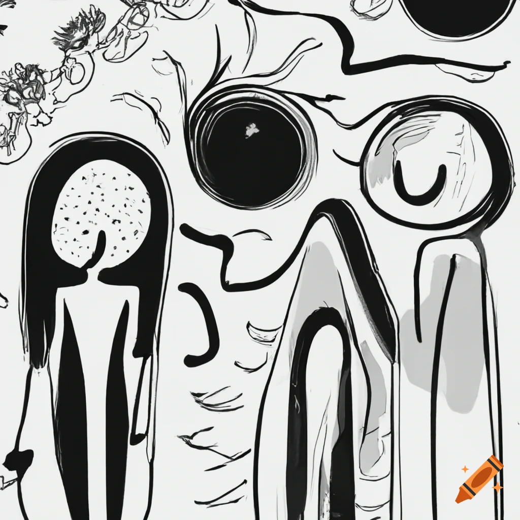 Symbolic drawing of a soul and a person on Craiyon